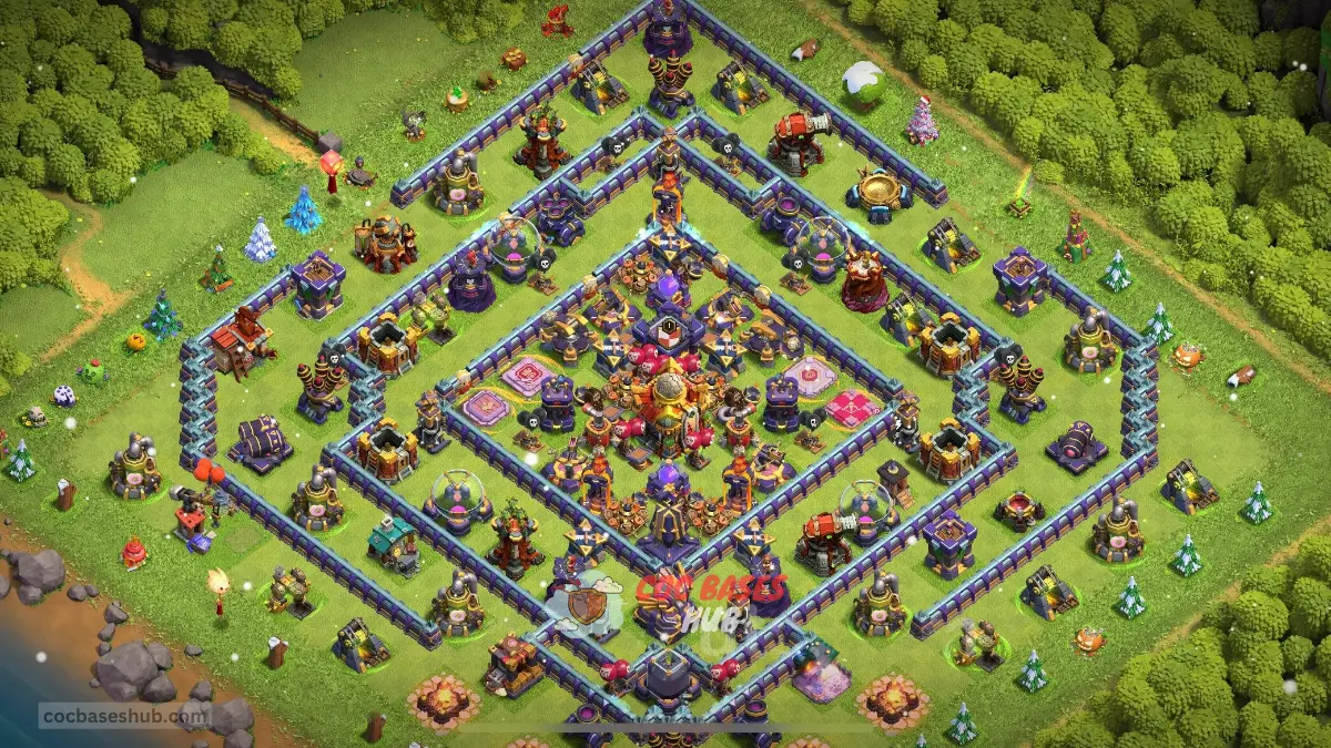 Anti-2 Stars TH16 Hybrid Base Design - Clash of Clans 2024