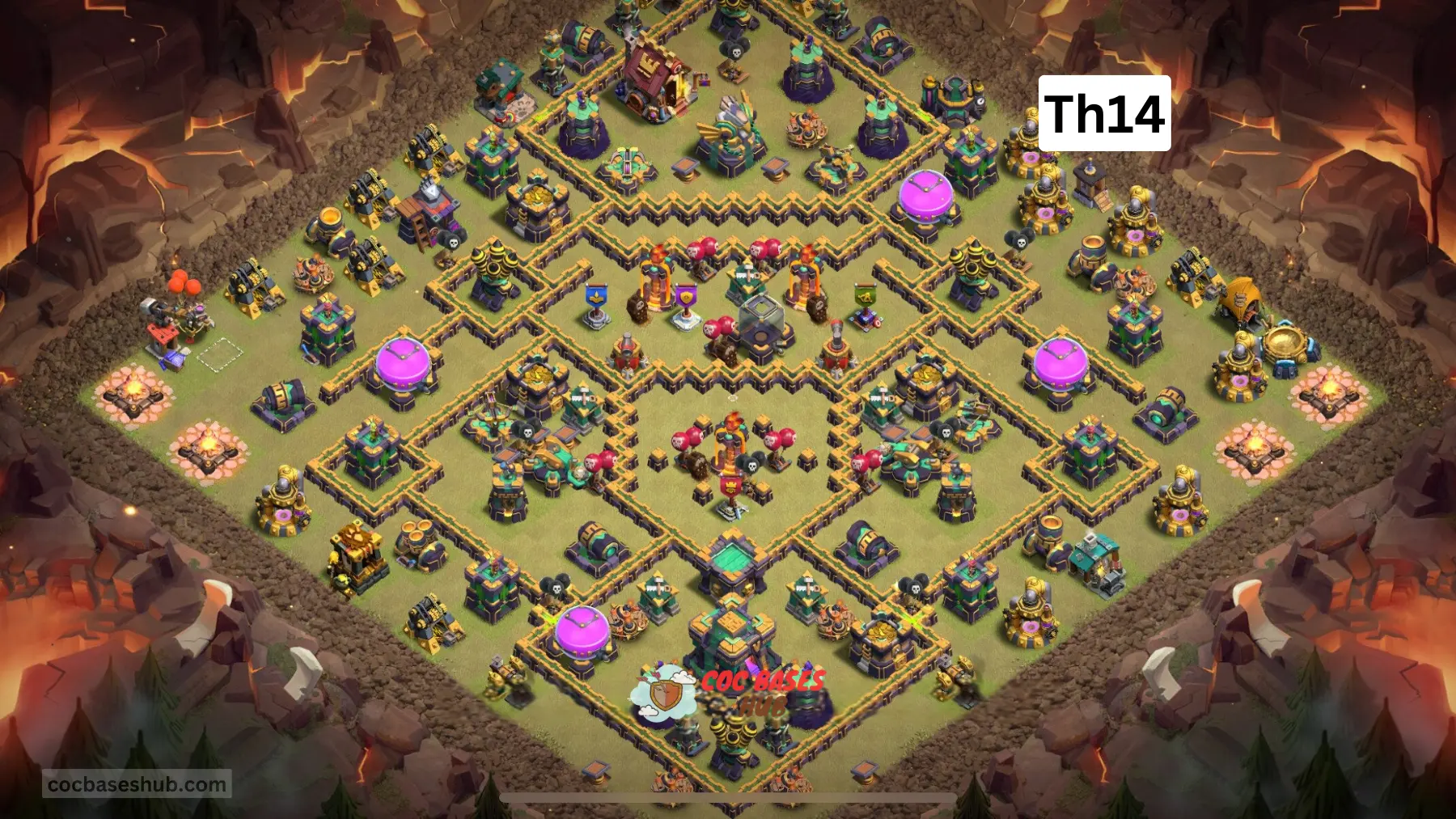 Best TH14 War Base Design 2025 – Anti 3-Star CWL & All-Round Defense ...
